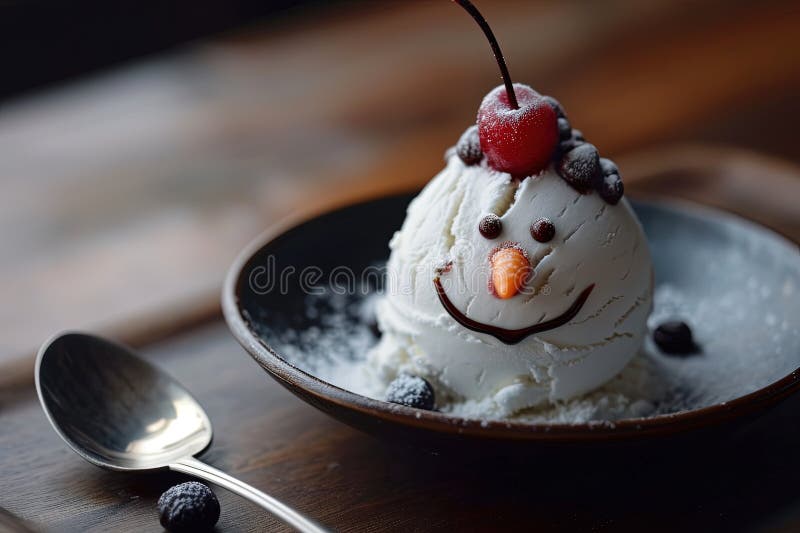 A Snowman Style Ice Cream. Generative AI Stock Illustration ...