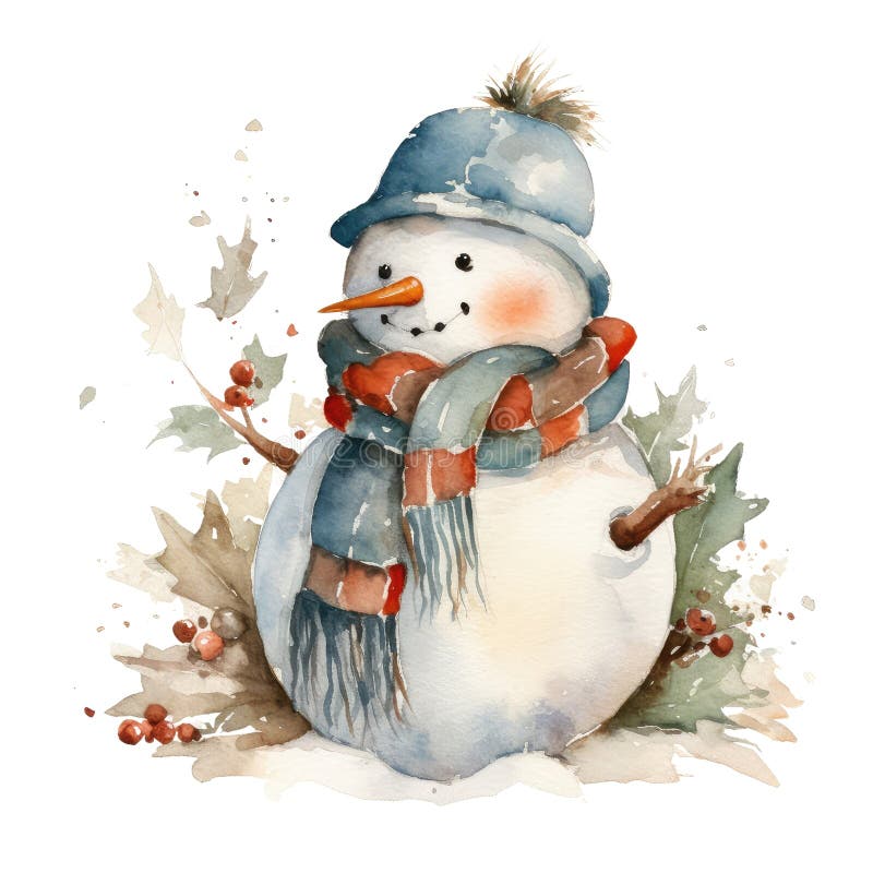 Summer Snowman Christmas Watercolor Magic Blending Snowy Delights with ...