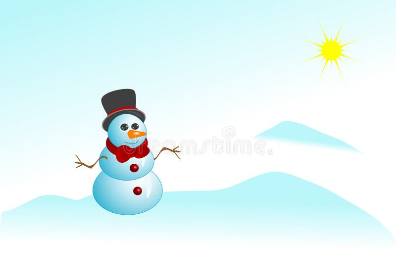 Snowman_sun illustration de vecteur. Illustration du peinture - 13501555