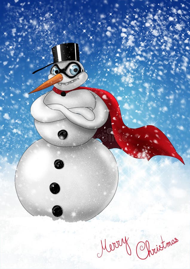 Snowman superhero stock illustration. Illustration of muscle - 21977018