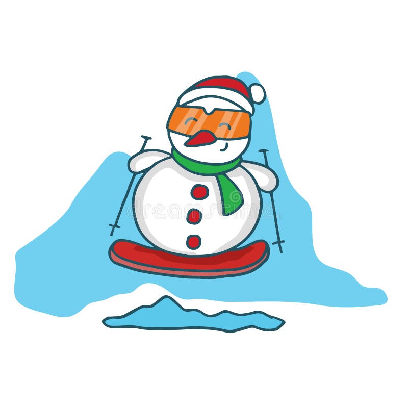 Snowman Surfing Board Cartoon Stock Illustrations – 10 Snowman Surfing ...