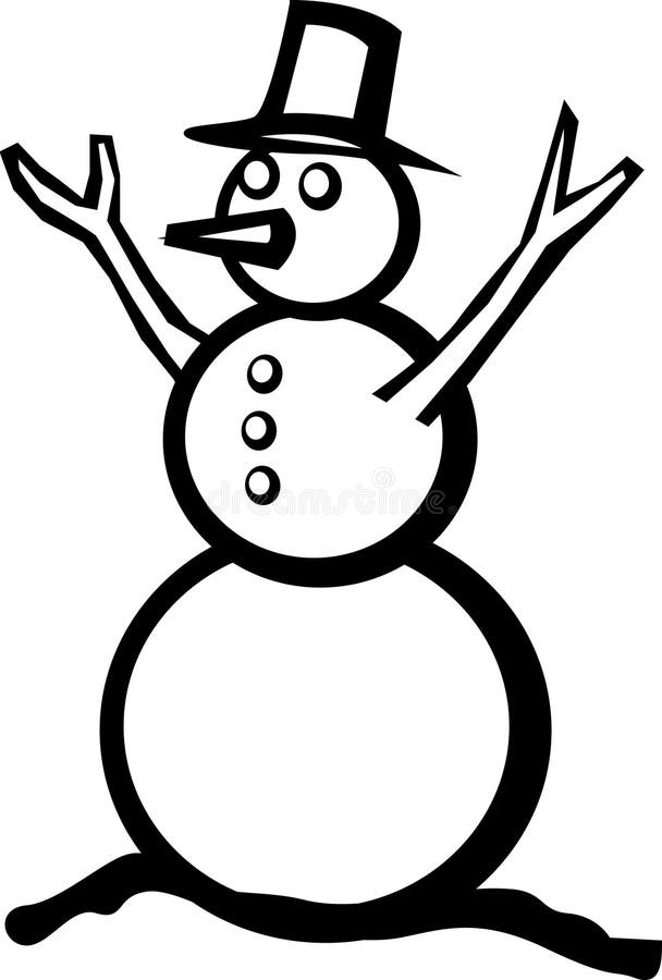 Snowman Vector Illustration Stock Vector - Illustration of body, snow ...