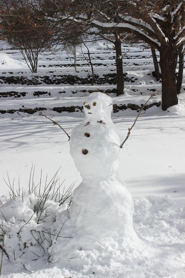 Snowman is Waiting for Spring Stock Photo - Image of chilly, spring ...