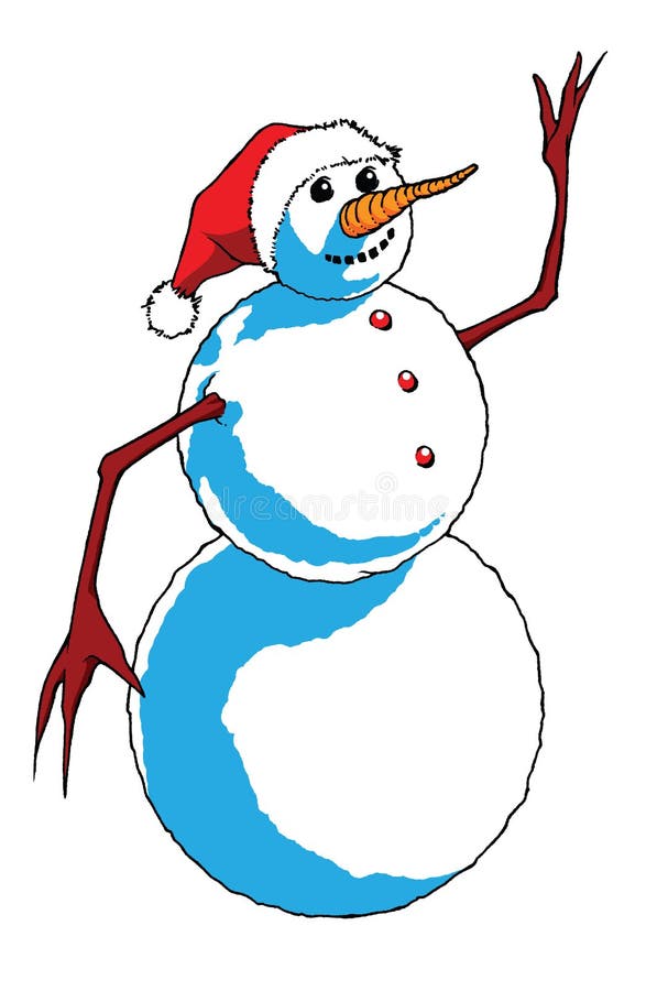 Snowman waving hands stock vector. Illustration of buddy - 3330898