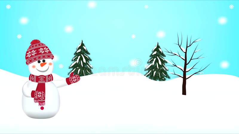 Winter Scene, Snowman Waving Stock Video - Video of scene, christmas ...