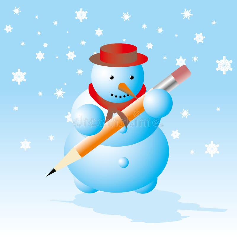 Snowman - Winter Break Card Stock Vector - Illustration of cold, play ...