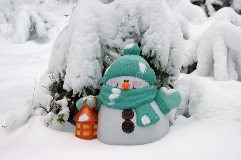 Snowman stock image. Image of greeting, cute, snow, outdoors - 36331067