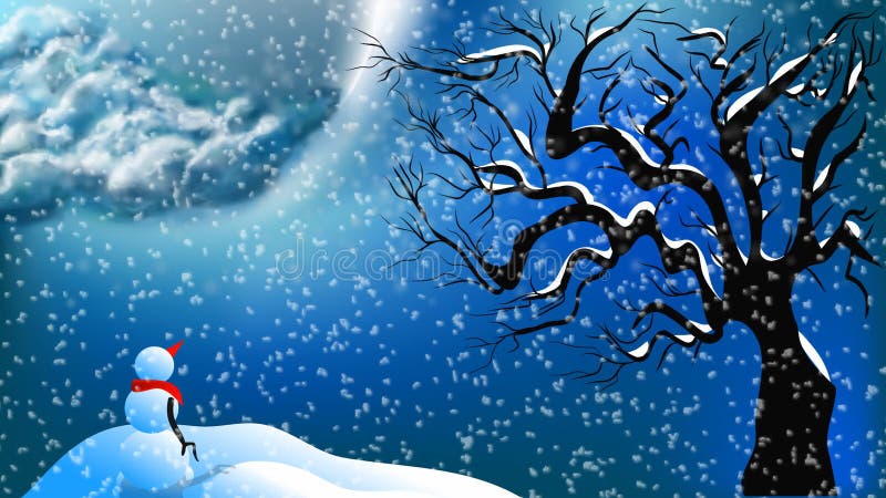 Snowman stock video. Video of moonlight, snowy, nature - 45044185