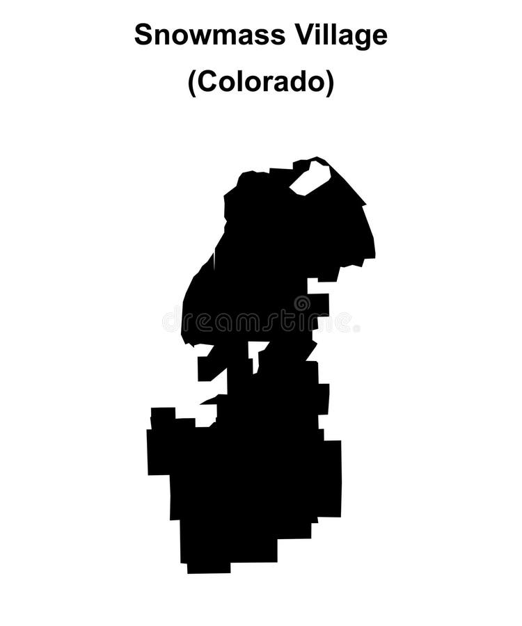 Snowmass Village Outline Map Stock Vector - Illustration of borders ...