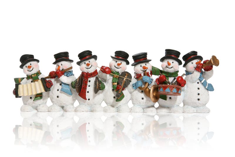 Group of 3 Snowmen stock illustration. Illustration of illustrated ...