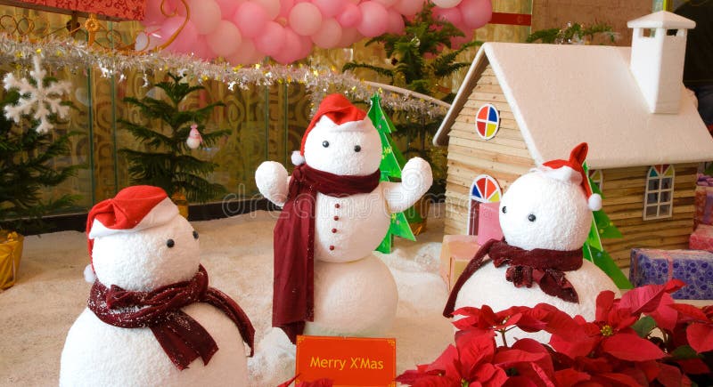 Snowmen and snow house stock image. Image of house, santa - 22512877
