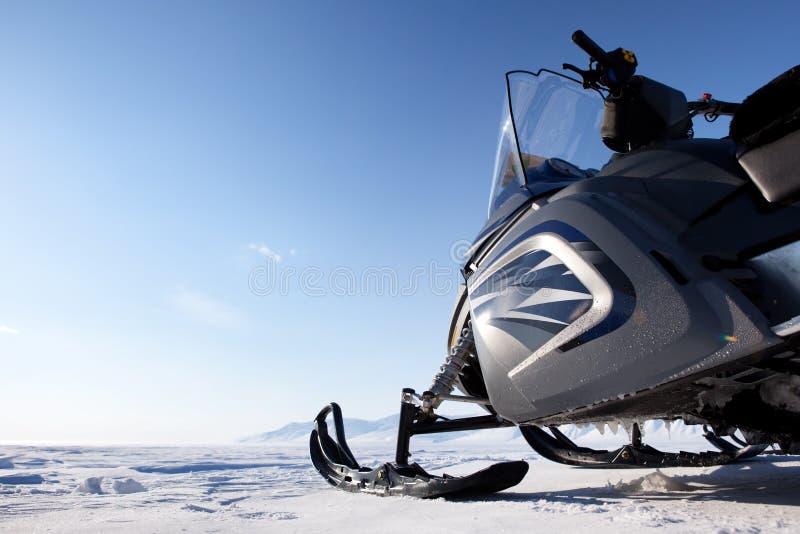 Snowmobile Sunset stock photo. Image of light, orange - 1881182