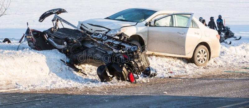 Snowmobile Accident, Skidoo Overturn on Snow Editorial Photography ...