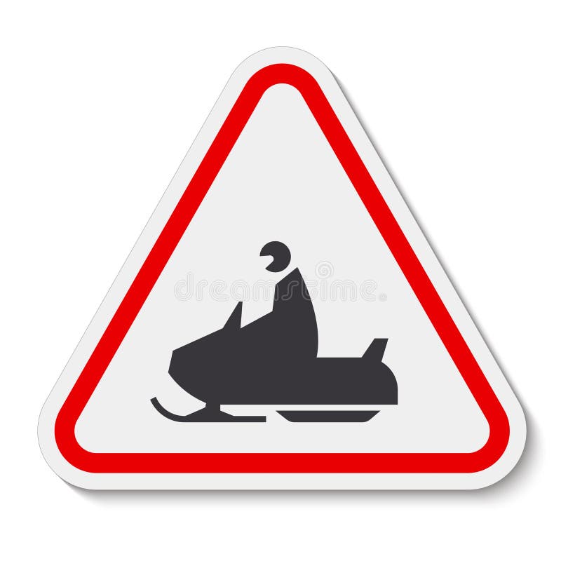 Snowmobile Crossing Sign on White Background Stock Vector ...