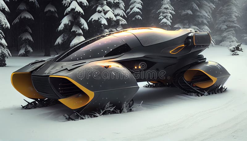 Futuristic Snowmobile Stock Illustrations – 33 Futuristic Snowmobile ...