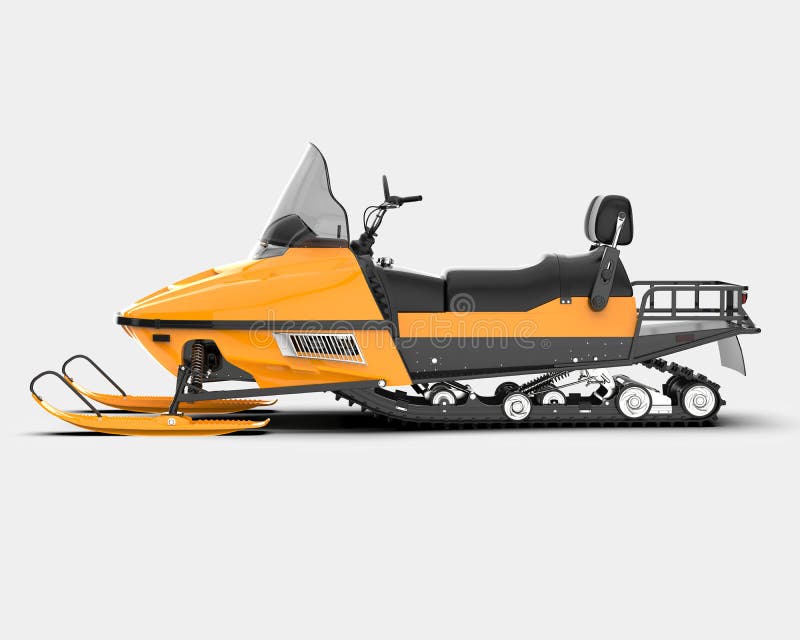 Snowmobile Isolated on Background. 3d Rendering - Illustration Stock ...