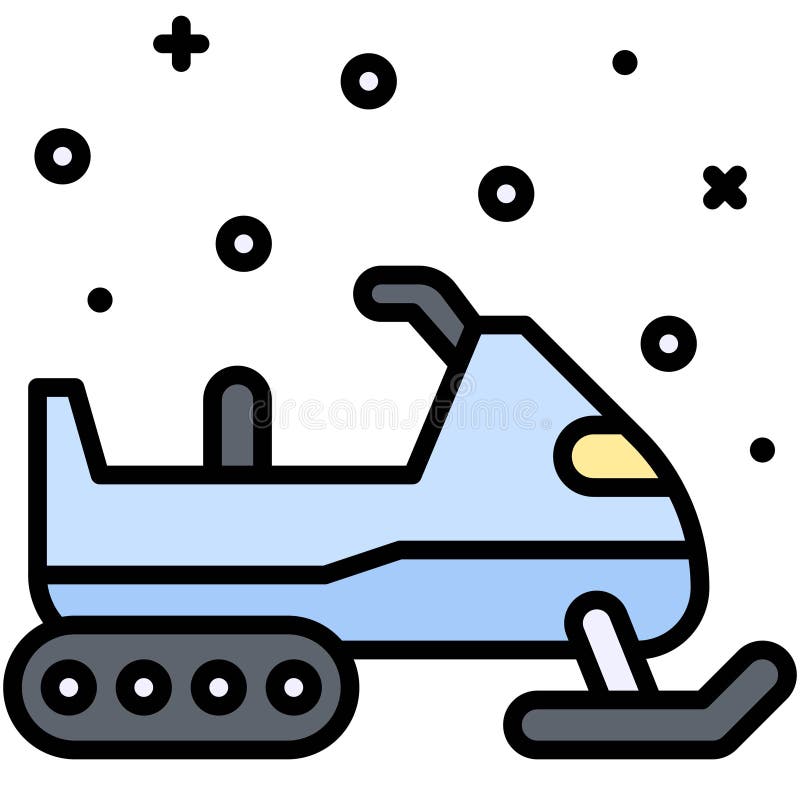 Snowmobile or Motor Sled Icon, Winter City Related Vector Stock Vector ...