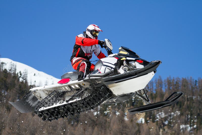 Snowmobile race stock image. Image of competition, drift - 165140259