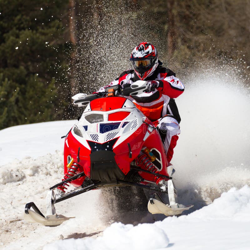 Snowmobile race stock image. Image of people, skidoo - 165140285