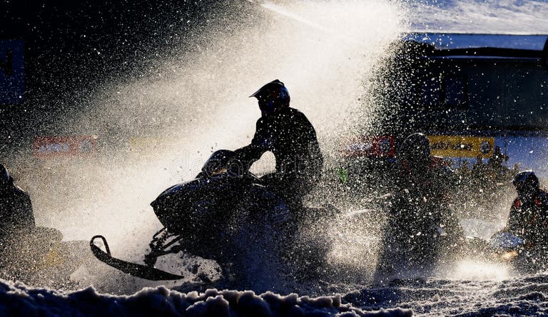 Snowmobile racing stock photo. Image of season, enjoy - 4602200