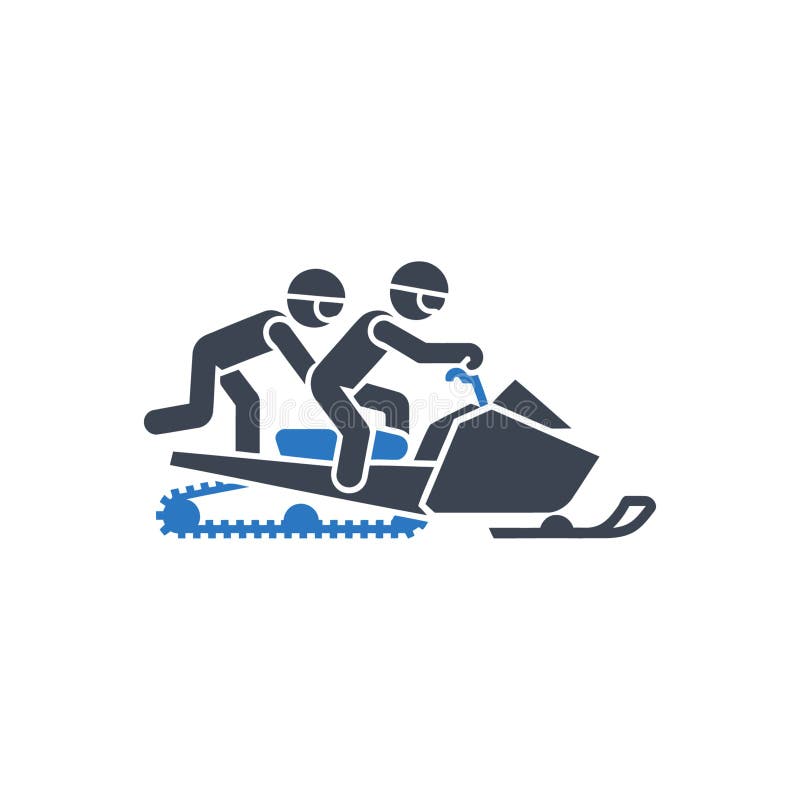 Snowmobile racing icon stock vector. Illustration of sign - 375316477