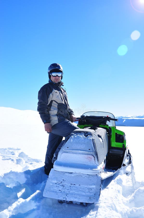 Snowmobile rider stock image. Image of nature, expedition - 22072359
