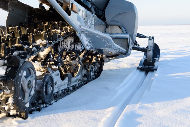 Snowmobile Stands on the Ice Stock Image - Image of lifestyle ...