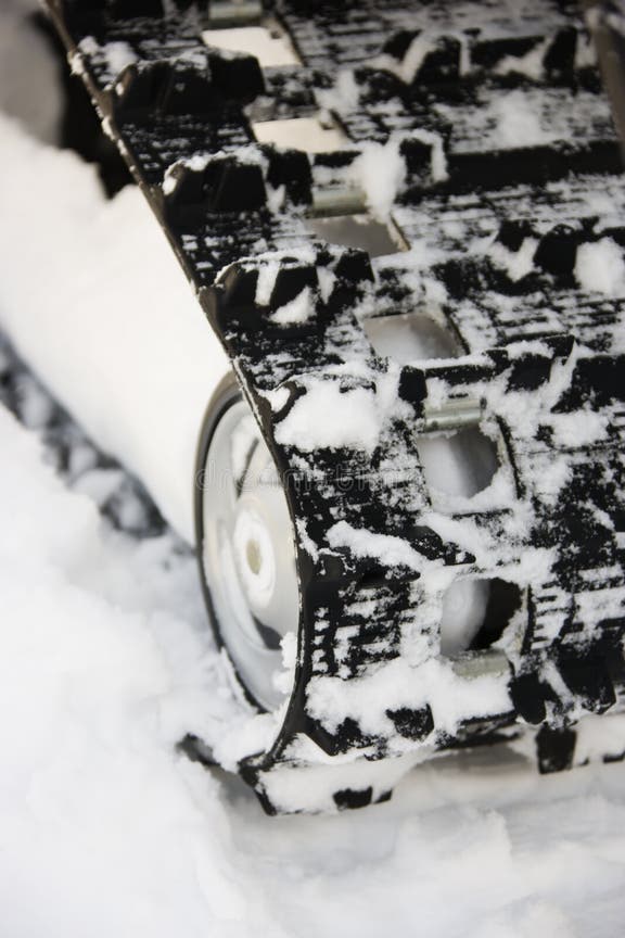 Snowmobile track. stock photo. Image of snow, close, machinery - 3185174