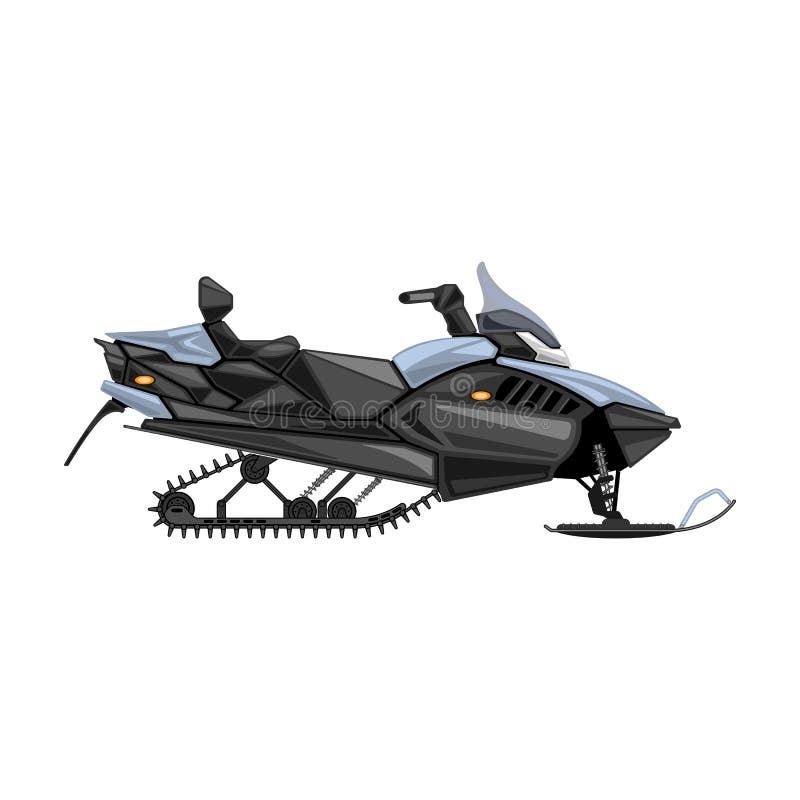 Snowmobile. Vector Illustration In A Hand-made Style. Types Of ...