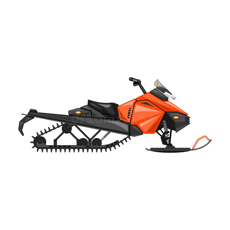 Snowmobile. Vector Illustration in a Hand-made Style. Types of ...