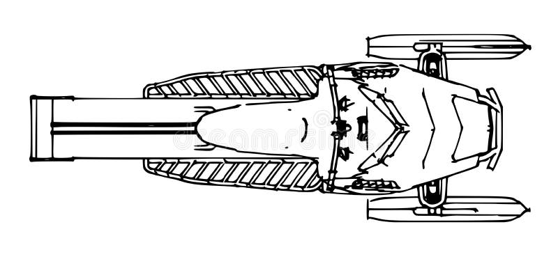 Snowmobile. Vector Illustration in a Hand-made Style. Types of ...