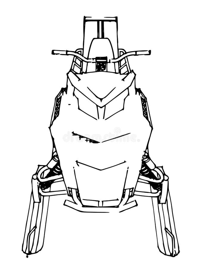 Snowmobile. Vector Illustration in a Hand-made Style. Types of ...