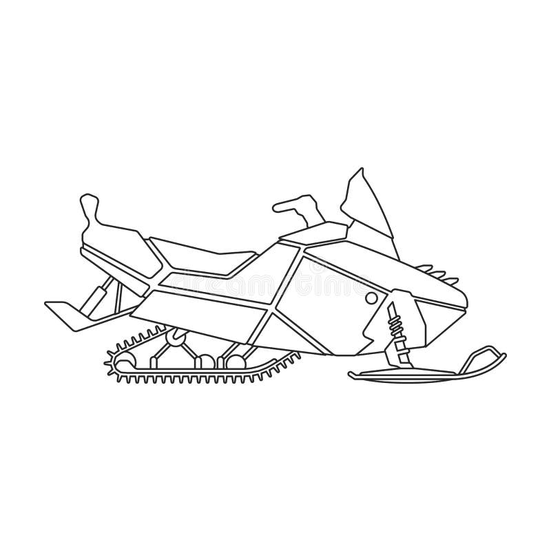 Snowmobile. Vector Illustration in a Hand-made Style. Types of ...