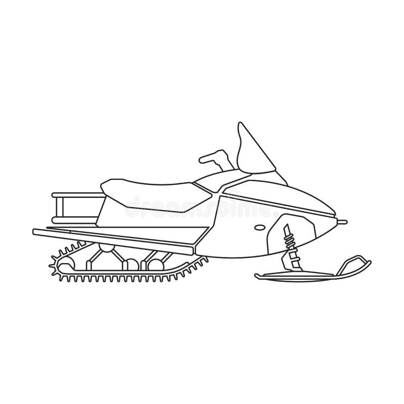 Snowmobile. Vector Illustration in a Hand-made Style. Types of ...