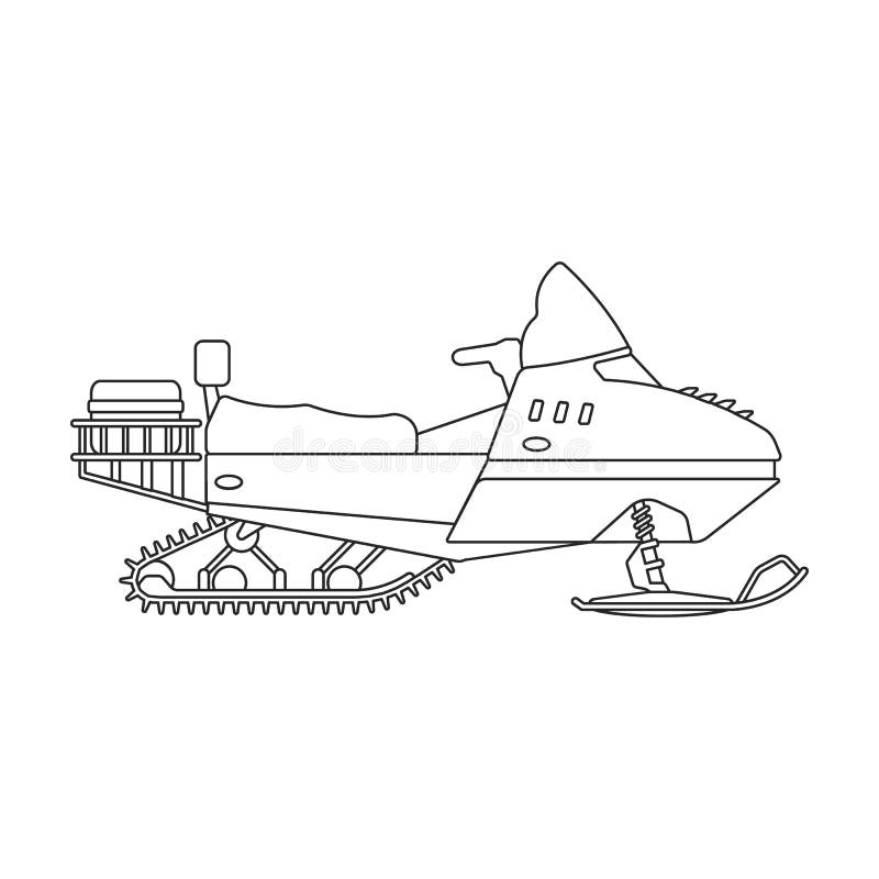 Snowmobile. Vector Illustration in a Hand-made Style. Types of ...