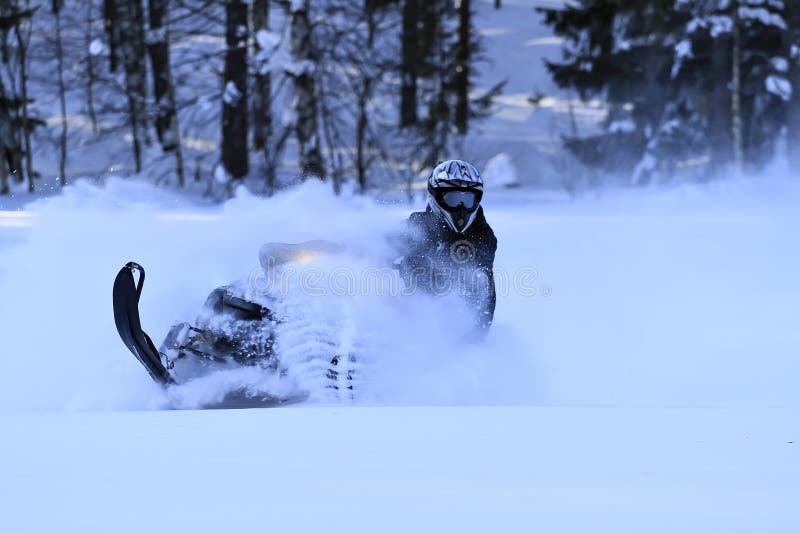 Snowmobiling driver skills stock photo. Image of snowmobiling - 52272562