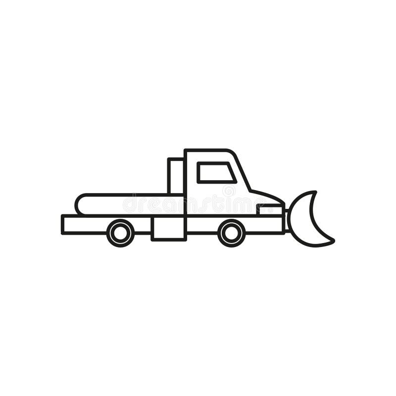 Snowplow Icon Flat Line Symbol Set Stock Illustration - Illustration of ...