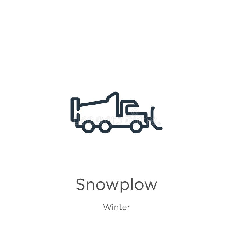Snowplow Thin Line Icon, Winter Transport Symbol, Cross-country Vehicle ...