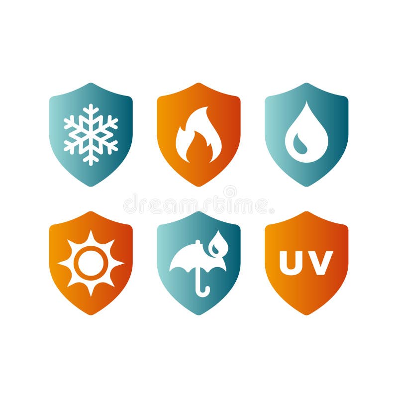Snowproof, Fire Proof Vector Shield Label Set Stock Vector ...