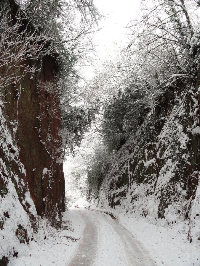 Snowscape Lane stock photo. Image of roadway, cutting - 30946610