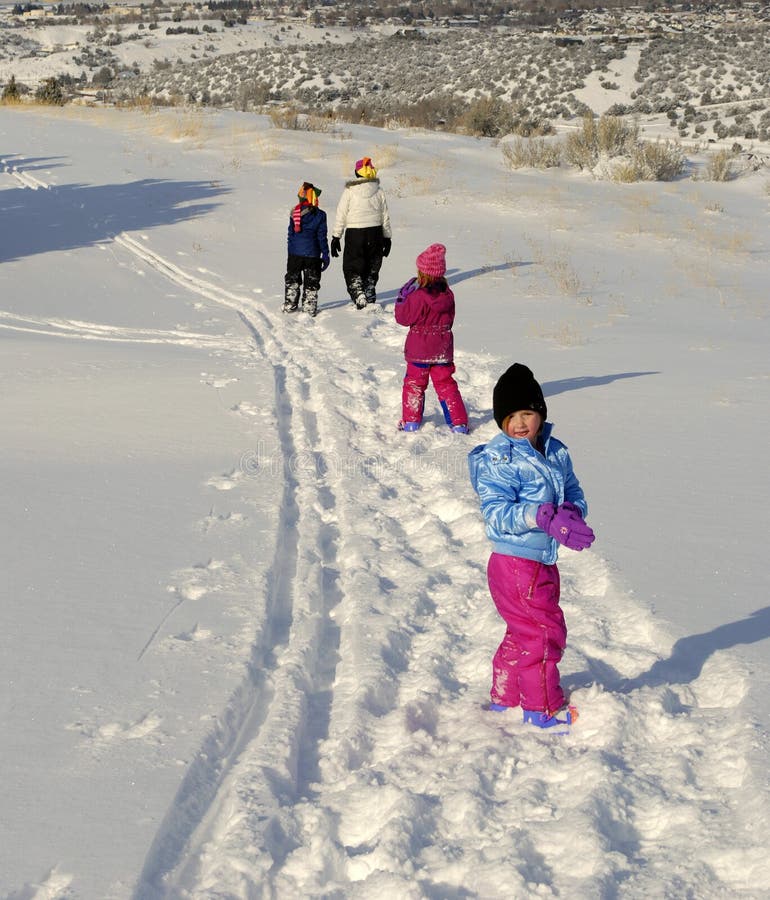 Snowshoeing in Winter stock photo. Image of snow, warmthy - 18272806