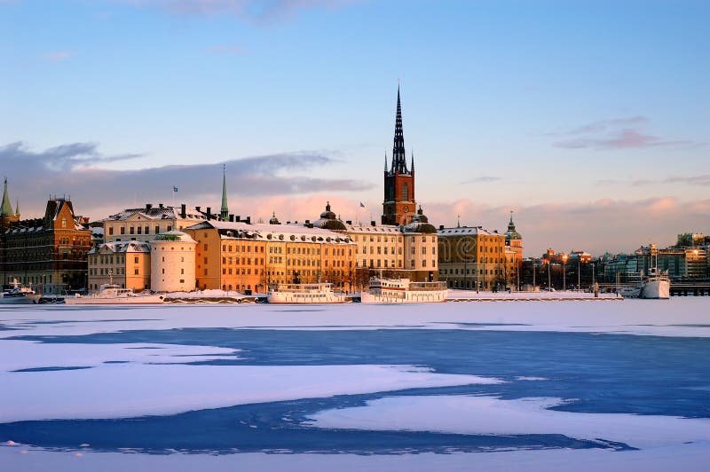 Vinter I Stockholm, Sverige Fotografering för Bildbyråer - Bild av ...