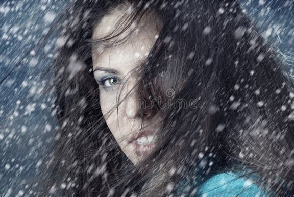 Snowstorm stock photo. Image of emotional, portrait, outdoors - 7325832