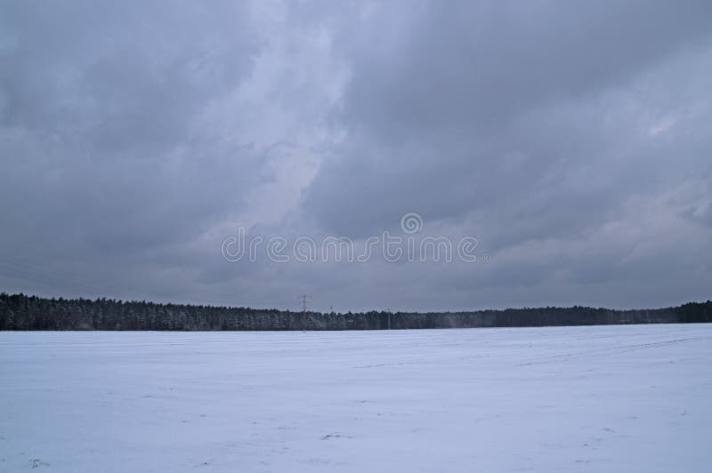 Snowstorm in the field. stock image. Image of flat, wind - 112689607