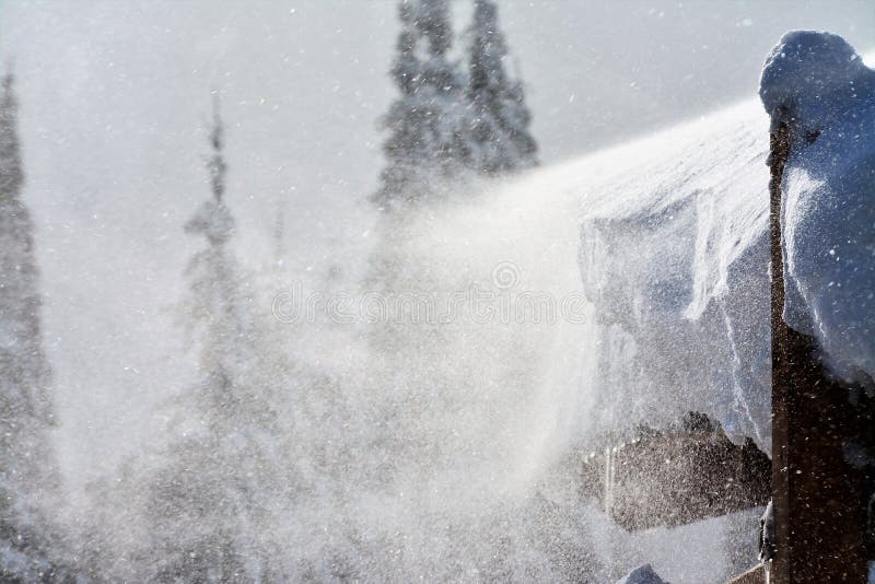 Snowstorm on the roof stock photo. Image of cold, closeup - 186564694
