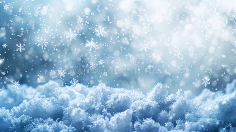 A Snowy Abstract Background with a Soft Focus Effect, Featuring Blurred ...