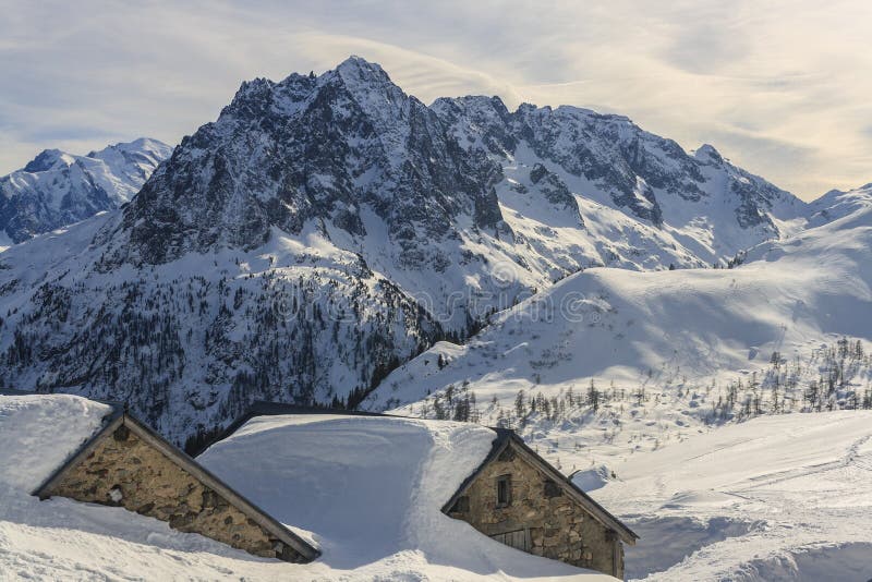 Snowy alpine scenery stock photo. Image of sublime, snow - 62584472
