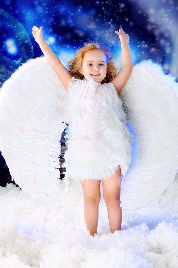 Snowy angel stock image. Image of childhood, children - 12568693