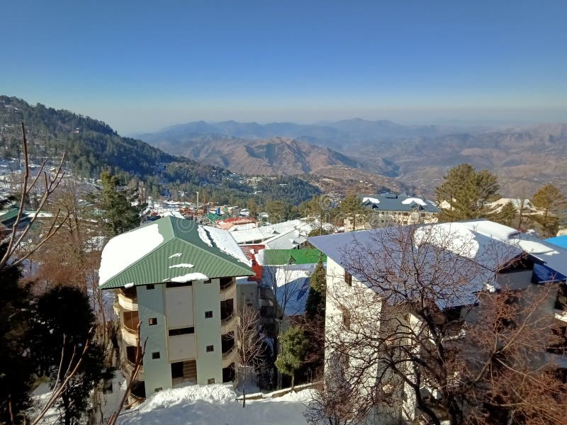 Snowy area mountains stock image. Image of cottage, estate - 180180477