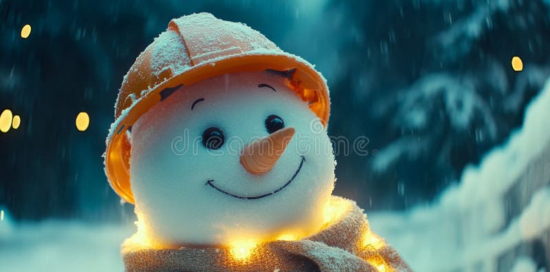 A Snowy Background Serves As the Setting for Constructing a Snowman ...